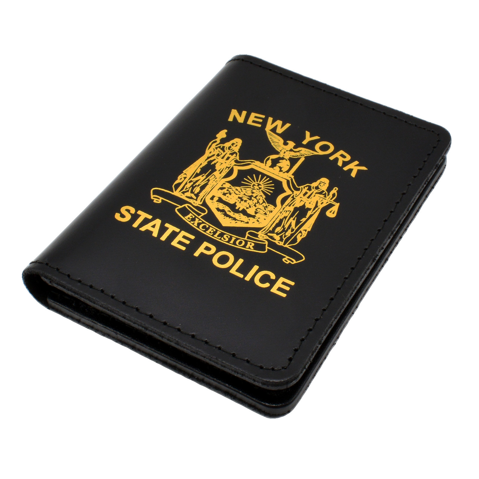 NYSP Badge and Credential Case | NY State Trooper Leather Badge Holder