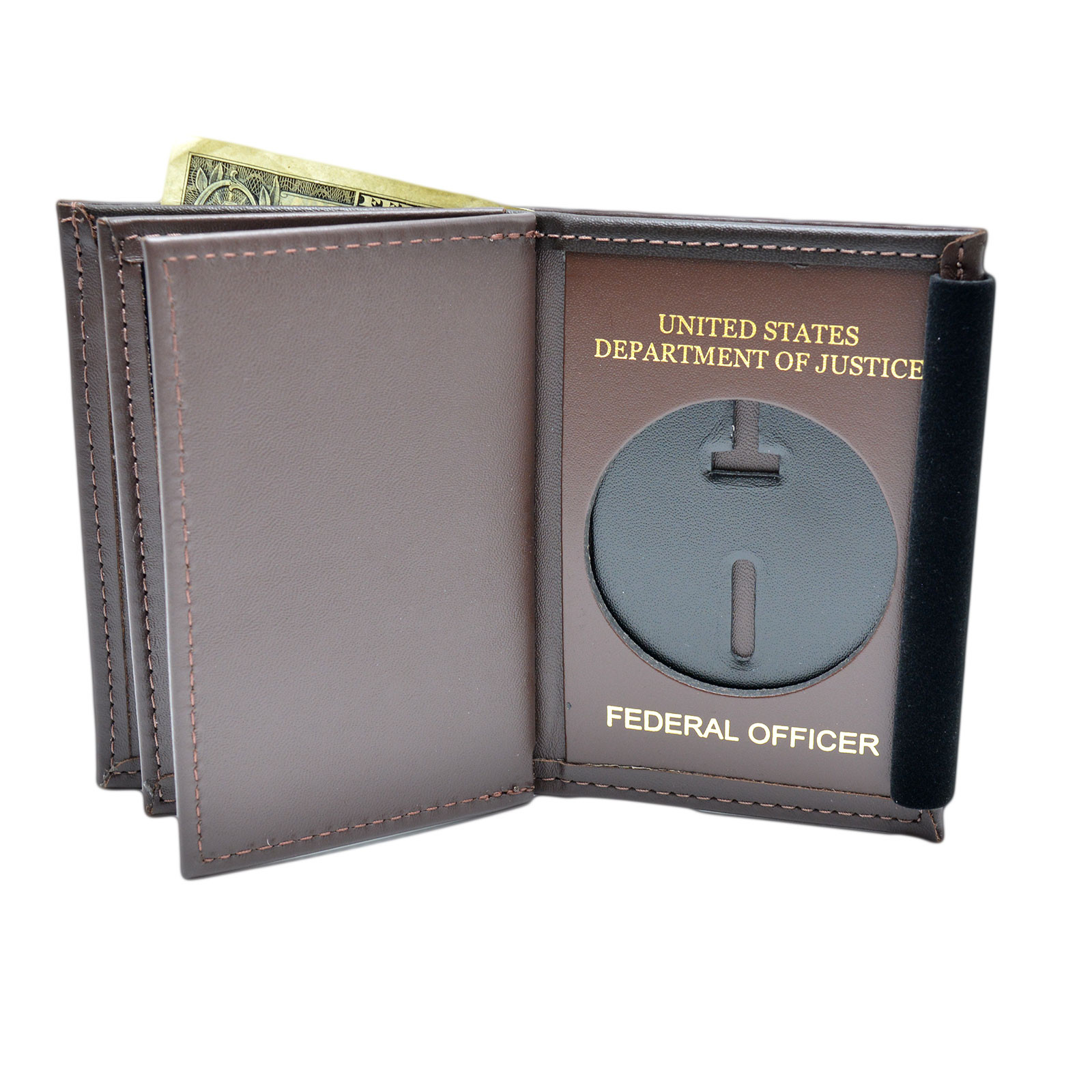 FBOP Badge Wallet with DOJ Officer Imprint for Round BOP Badge | Bureau ...