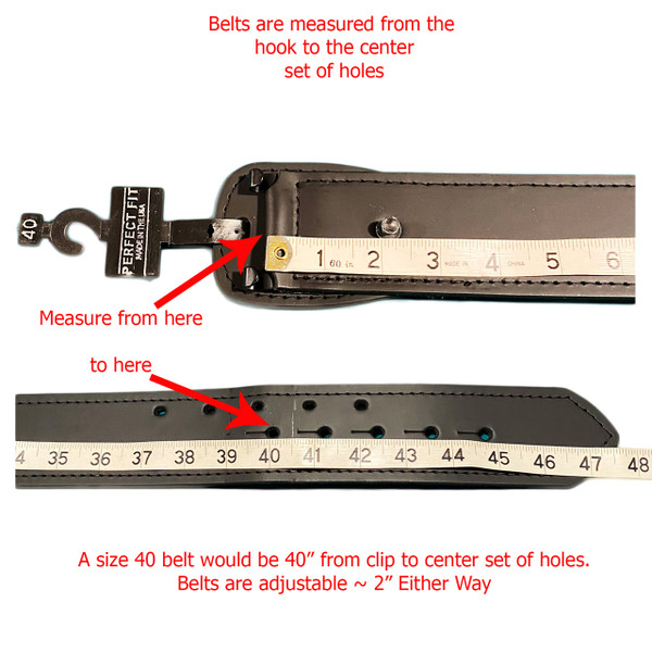 Perfect Fit Sam Browne Premium Leather Duty Belt Four Row Stitch