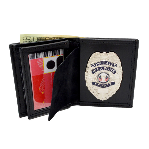 CWP Badge with Bifold Wallet | Concealed Weapons Permit Badge with Wallet