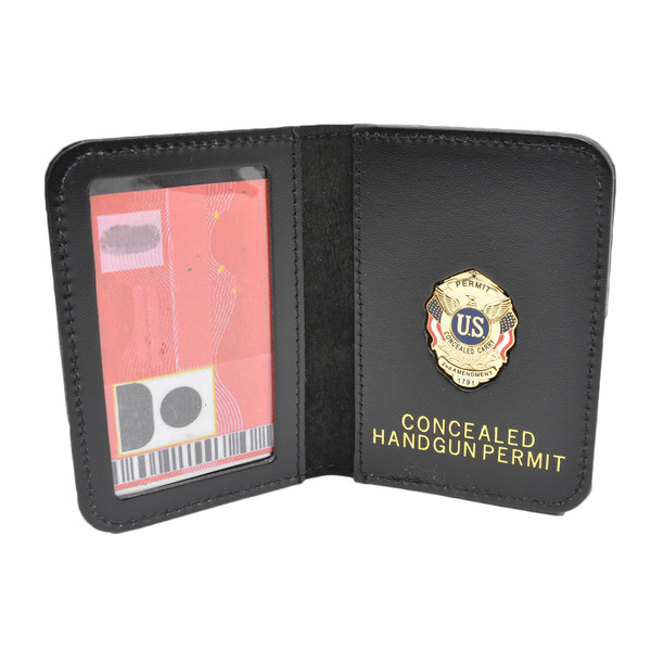 Leather Concealed Weapons Permit ID Case