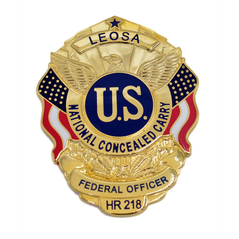 Perfect Fit LEOSA Concealed Carry Badge Leather Double ID Case