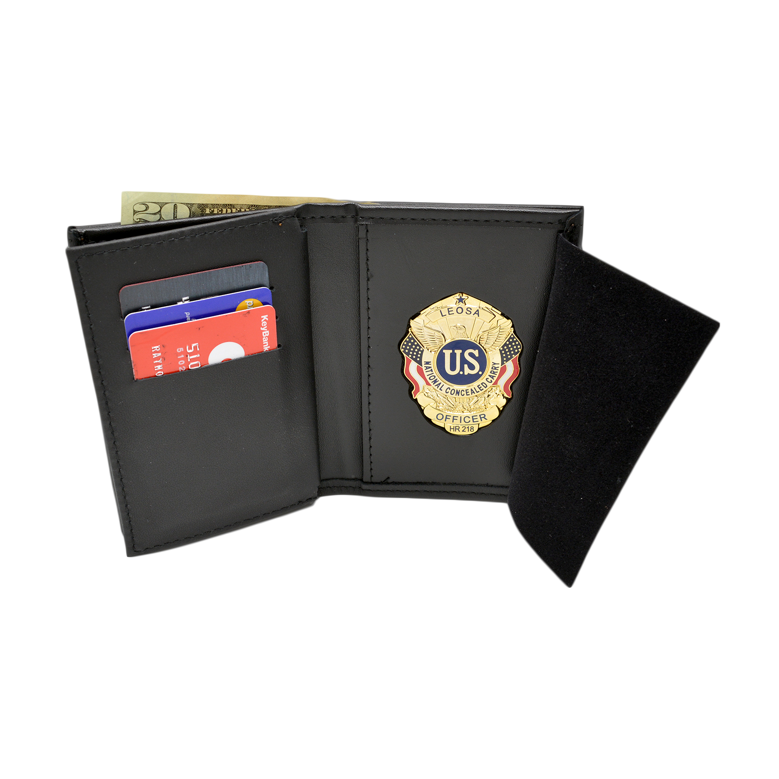 LEOSA Concealed Carry Badge Wallet | HR218 Badge and Wallet | Double ID ...