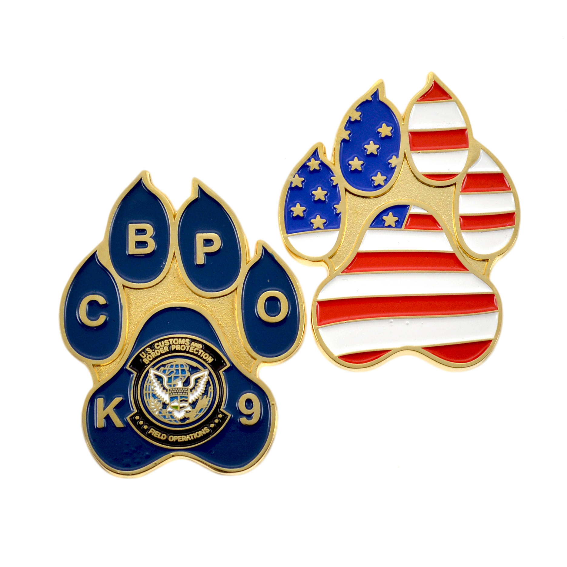 USCBP Dog Paw Challenge Coin | Field Operations Canine Challenge Coin
