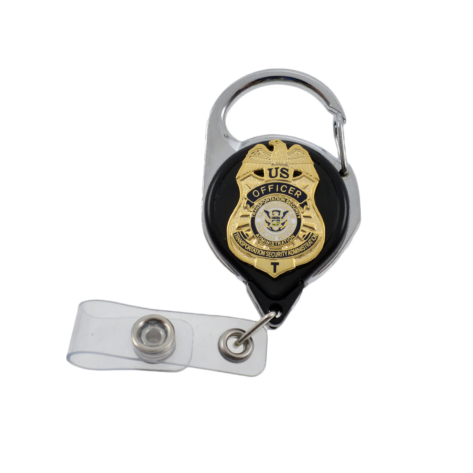 TSA Officer Mini Badge Carabiner Retractable Badge Reel | TSA Officer ...