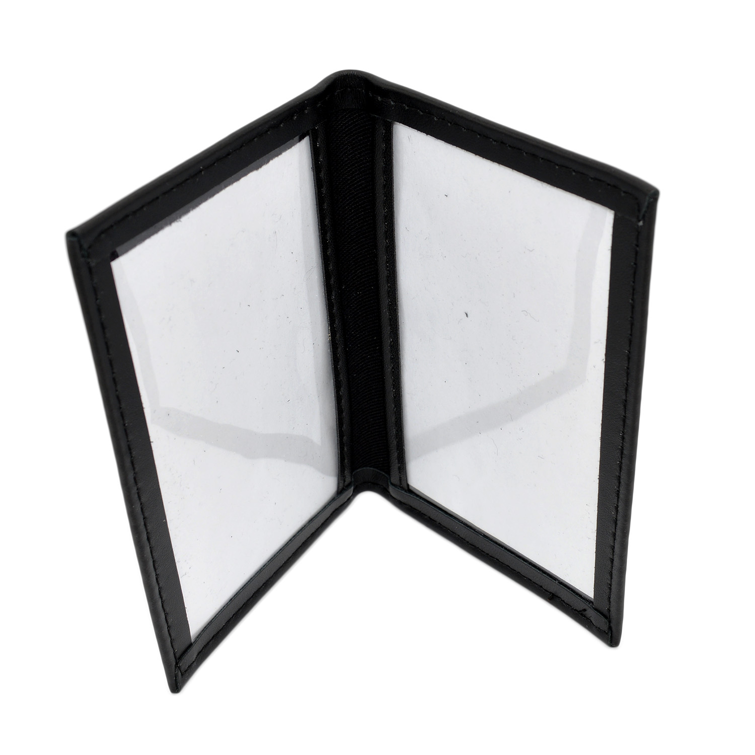 Dress Leather Book Style Double ID Credential Case | Thin Line Double ...