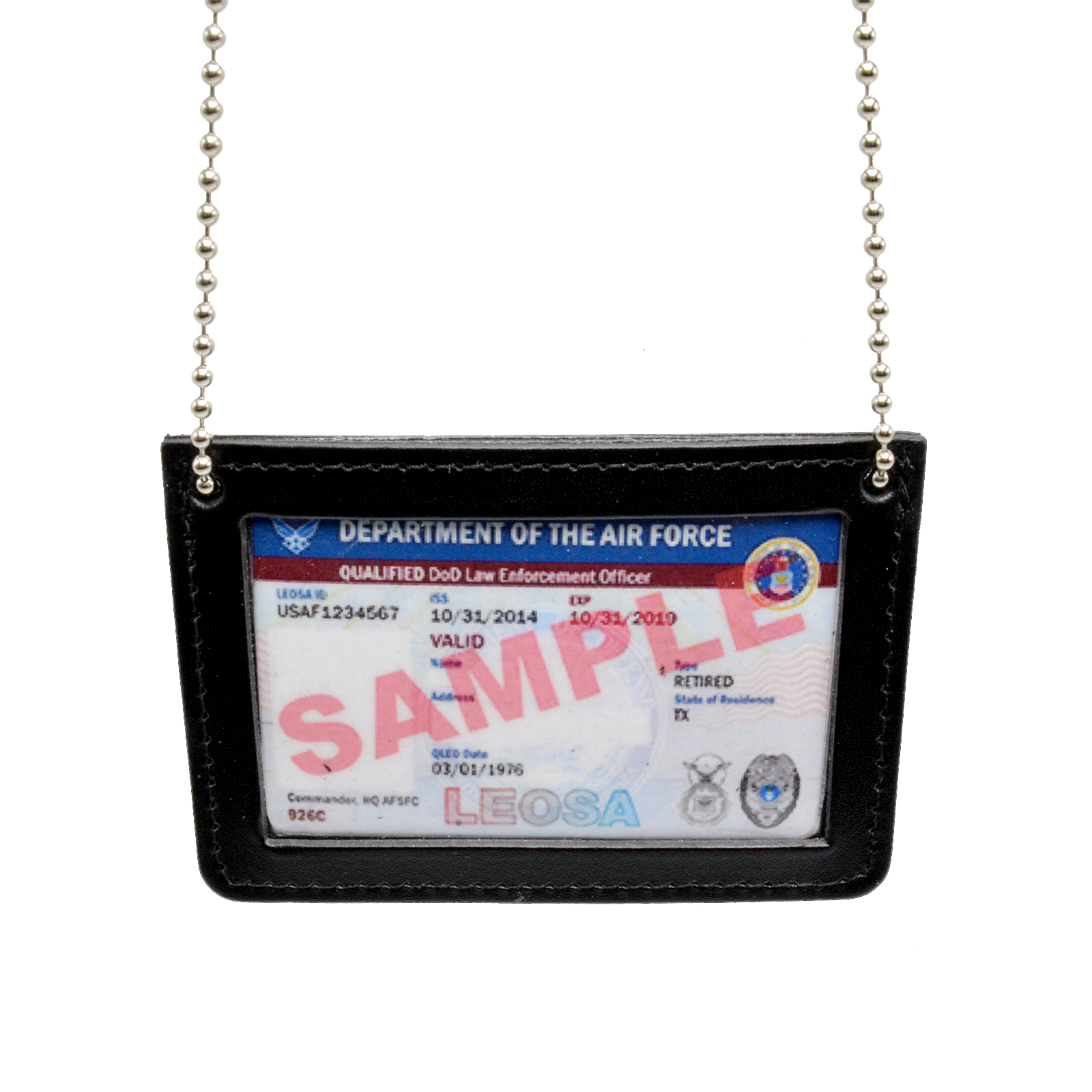 Leather Horizontal ID Holder w/ Belt Clip | Belt ID Holder | PIV Card ...