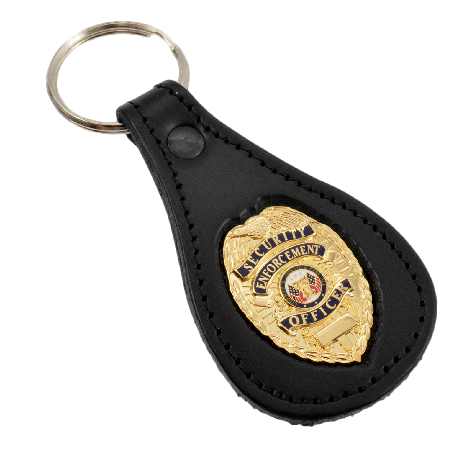 Security Enforcement Officer Mini Badge Leather Key Ring | SEO Key Fob