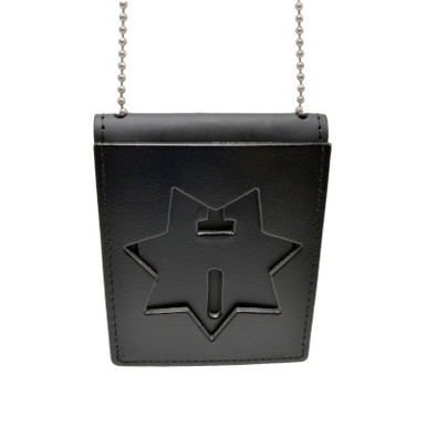 CDCR Recessed Badge and ID Neck Holder with Chain | 7 point star Neck ...