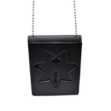 Sheriff Badge Recessed Badge and ID Neck Holder with Chain | 7 point ...
