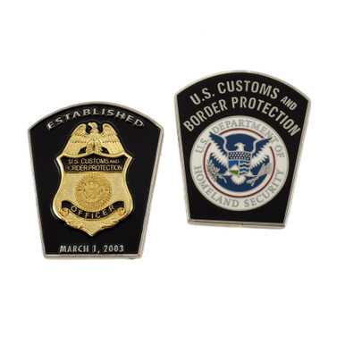 CBP Officer Patch and Badge Established Challenge Coin