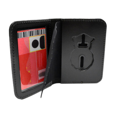 USAF Security Police Badge Case Single ID Card Holder Leather 2 5/8" x 4"