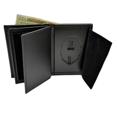 U S Courts Officer Leather Badge Wallet with Double ID Holders | Shield ...