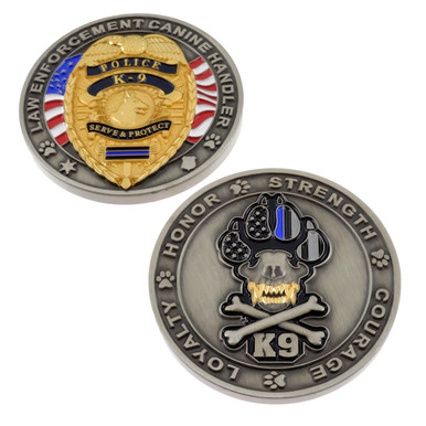 Law Enforcement Canine Handler Challenge Coin | K9 Police Coin