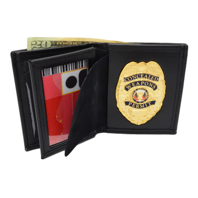 CWP Badge with Bifold Wallet | Concealed Weapons Permit Badge with Wallet