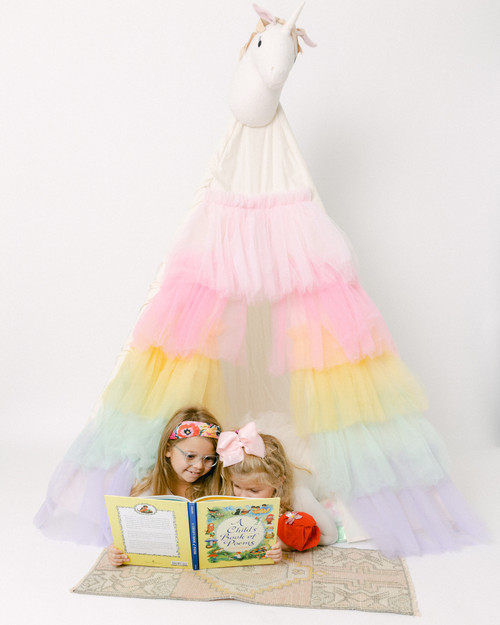 The Rainbow Tulle Play Tent - E & E Playroom