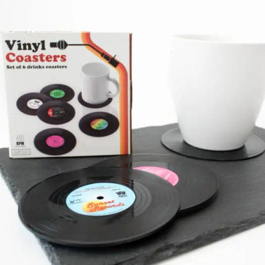 Retro Vinyl Coasters - BUNKER