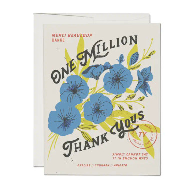 One Million Thank You Greeting Card - BUNKER