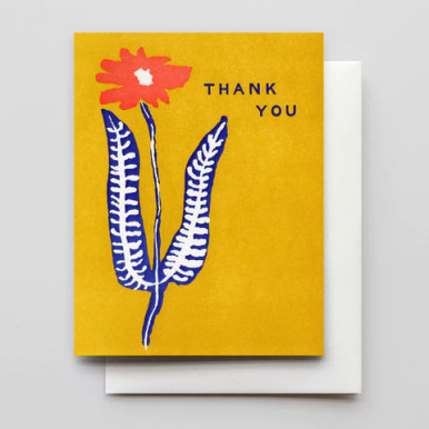 Hammerpress Thank You Flower Stem Card - Mustard - BUNKER