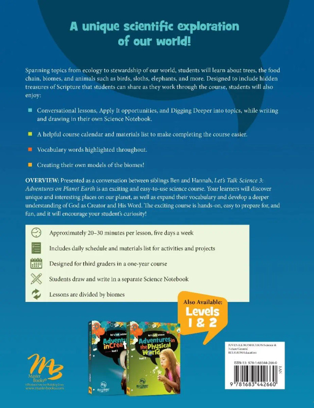 Masterbooks Let's Talk Science Adventures on Planet Earth Level 3