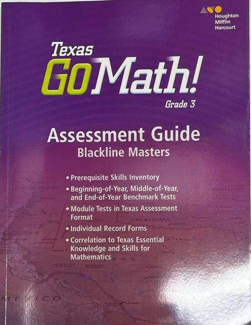 Texas Go Math Student Assessment Guide Blackline Master Grade 3