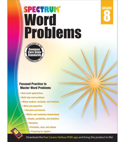 Spectrum Word Problems Workbook Grade 8 eBook