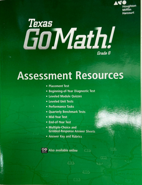 Go Math Texas Assessment Resource with Answers Grade 8