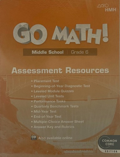 Go Math Assessment Resource with Answers Grade 6 2018