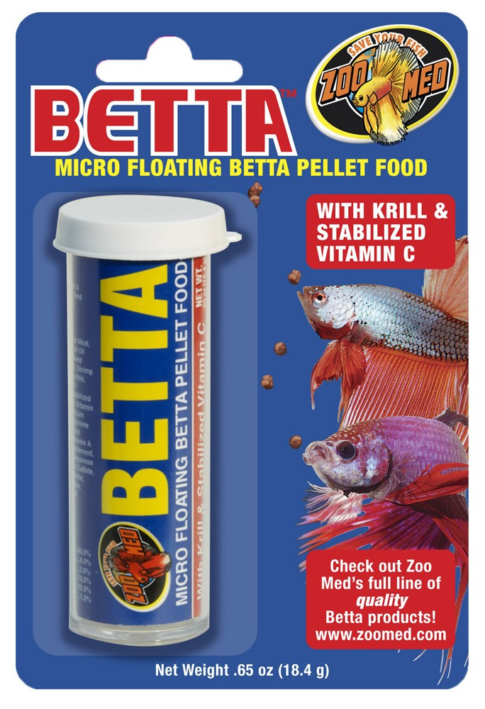 Zoo Med Labs Food Betta Micro Floating Betta Pellet Canister .65oz ...