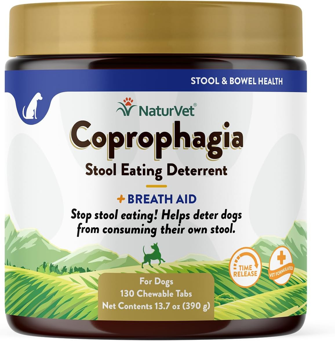 NaturVet COPROPHAGIA Soft Chew Bottle Dog Stool Eating Deterrent 130 count