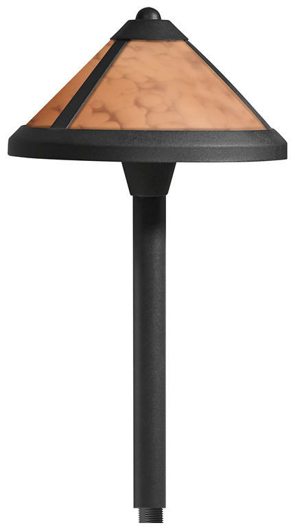 Encore Aluminum Perfect Post Glass Amber Shade Pathway Light - Lighting ...
