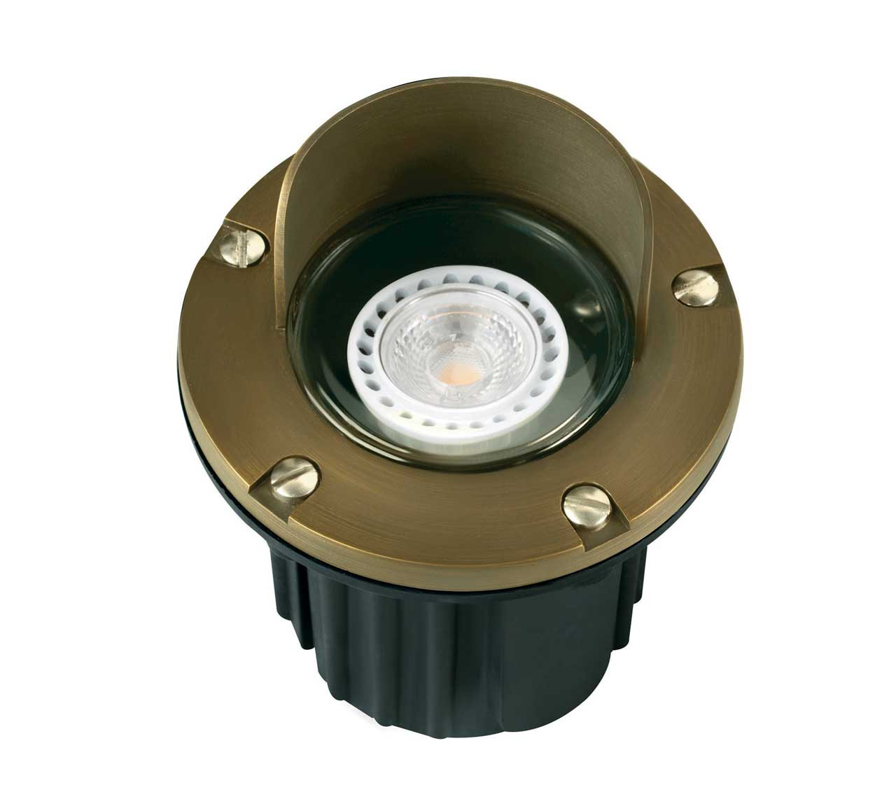 Brass Adjustable Hooded Well Light - Lighting World Warehouse
