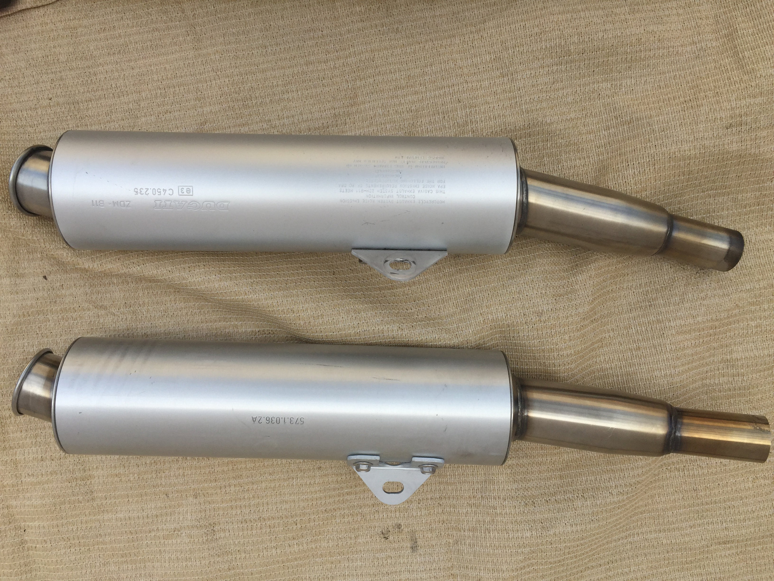 Ducati 900 SS and early 888/851 Superbike Mufflers, ZDM A11 & ZDM B11