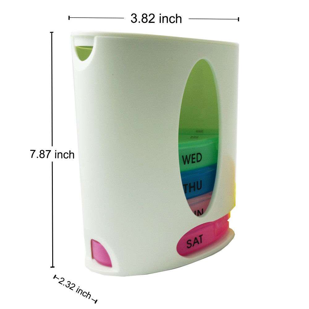 Pill Organizer Weekly with 7 Stackable Compartments, Tower Pill Case 4 ...
