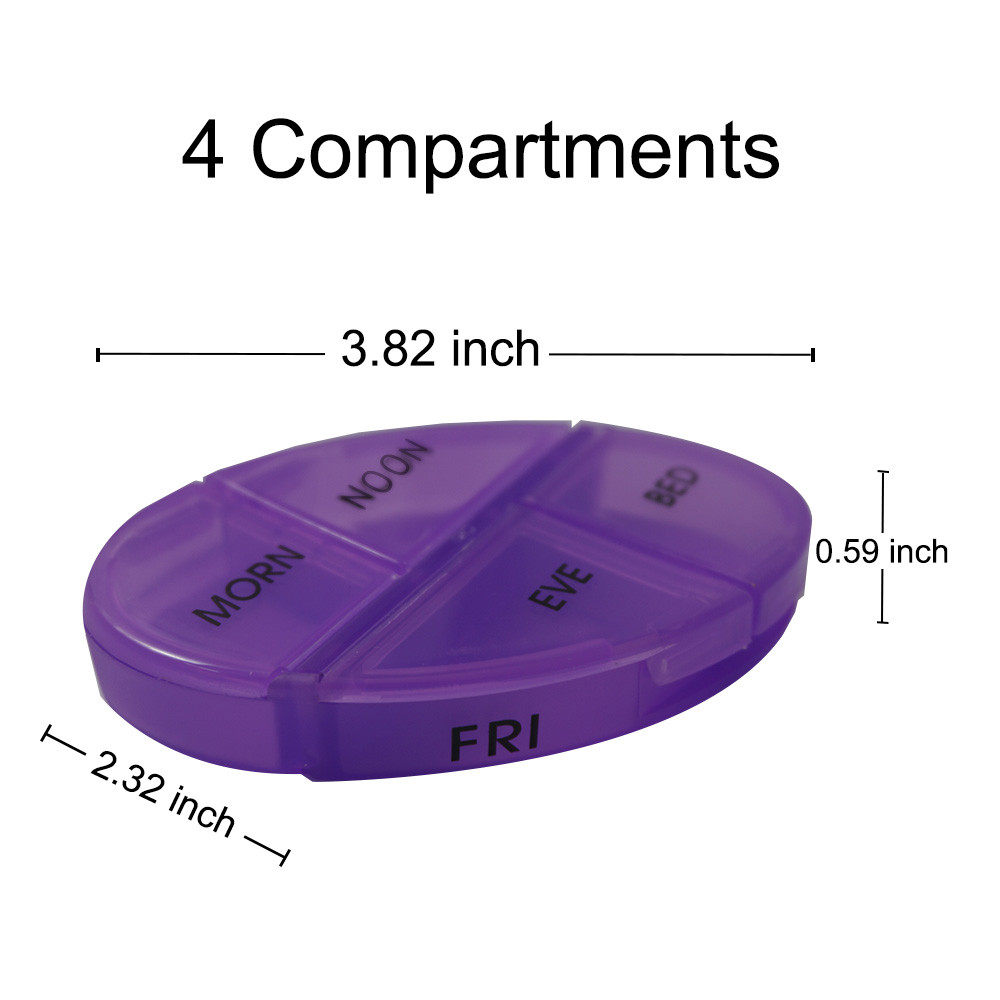 Pill Organizer Weekly with 7 Stackable Compartments, Tower Pill Case 4 ...