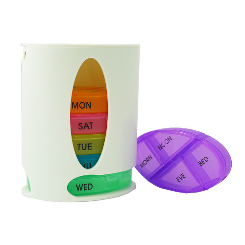 Pill Organizer Weekly with 7 Stackable Compartments, Tower Pill Case 4 ...