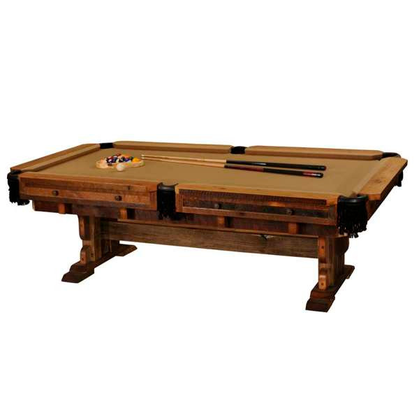 Barnwood Pool Table | 8foot | Reclaimed Red Oak | Fireside Lodge