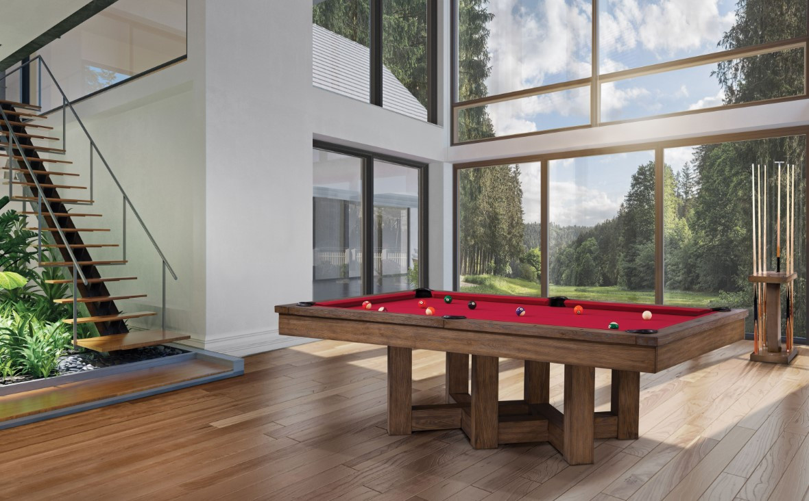 Covington Pool Table | 8 Foot | Modern Walnut | Plank & Hide
