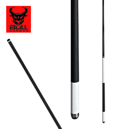 Koda LD15 White Matte 6pt Cue with Leather Lore Wrap | Bull Carbon | Koda