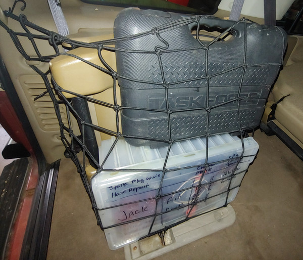 Storage Bin Organizational System Outside cargo net