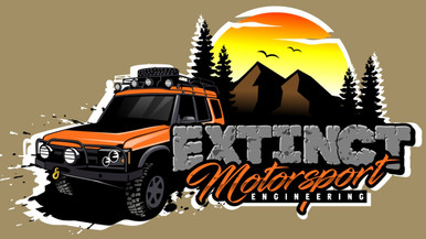 4" wide Extinct Motorsports Truck Script Letters Window Decal
