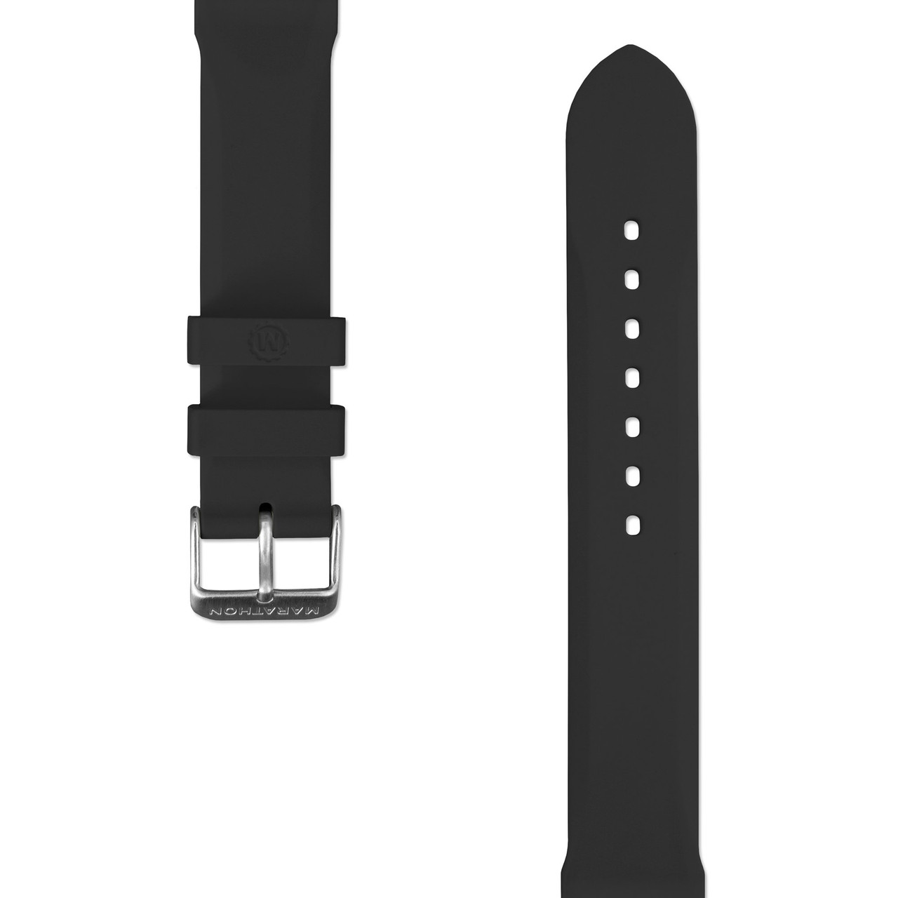 Marathon Two-Piece Rubber Dive Watch Strap - Stainless Steel Hardware
