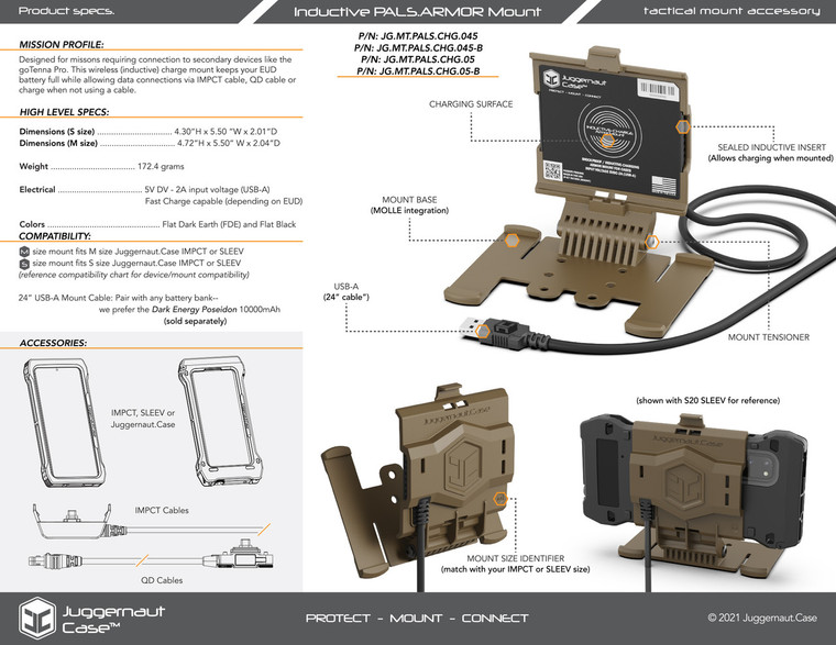 Juggernaut Case Inductive Charge PALS Armour Plate Carrier Phone Mount