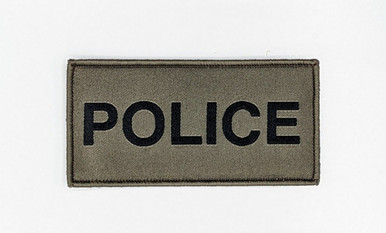 DS Woven Police Patch - Ranger Green w/ Black Woven Font (2" x 4")