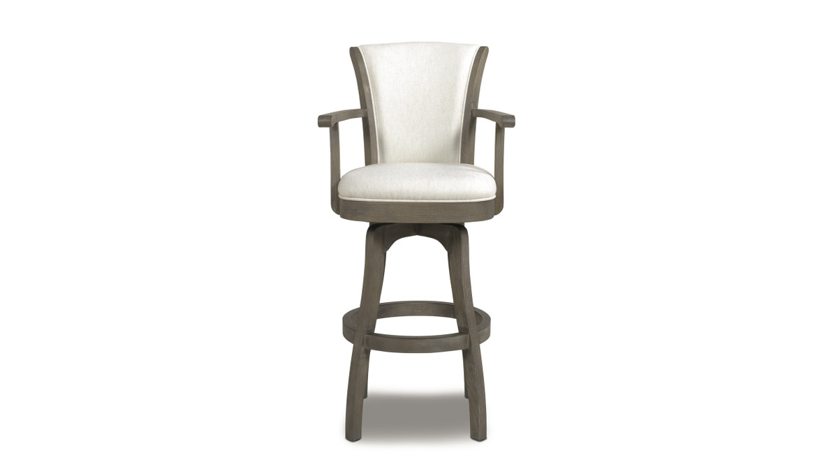 Williams 31” Swivel Bar Stool with Armrests, Natural White - Jennifer ...