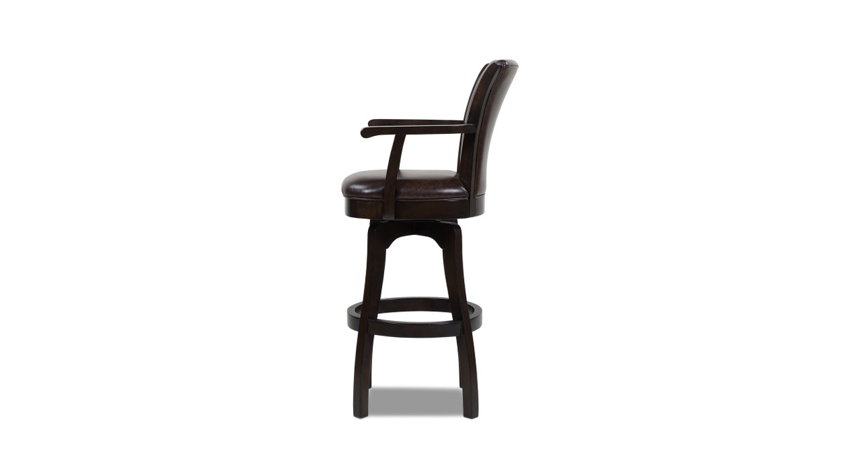 Williams 31” Swivel Bar Stool with Armrests, Vintage Brown - Jennifer ...