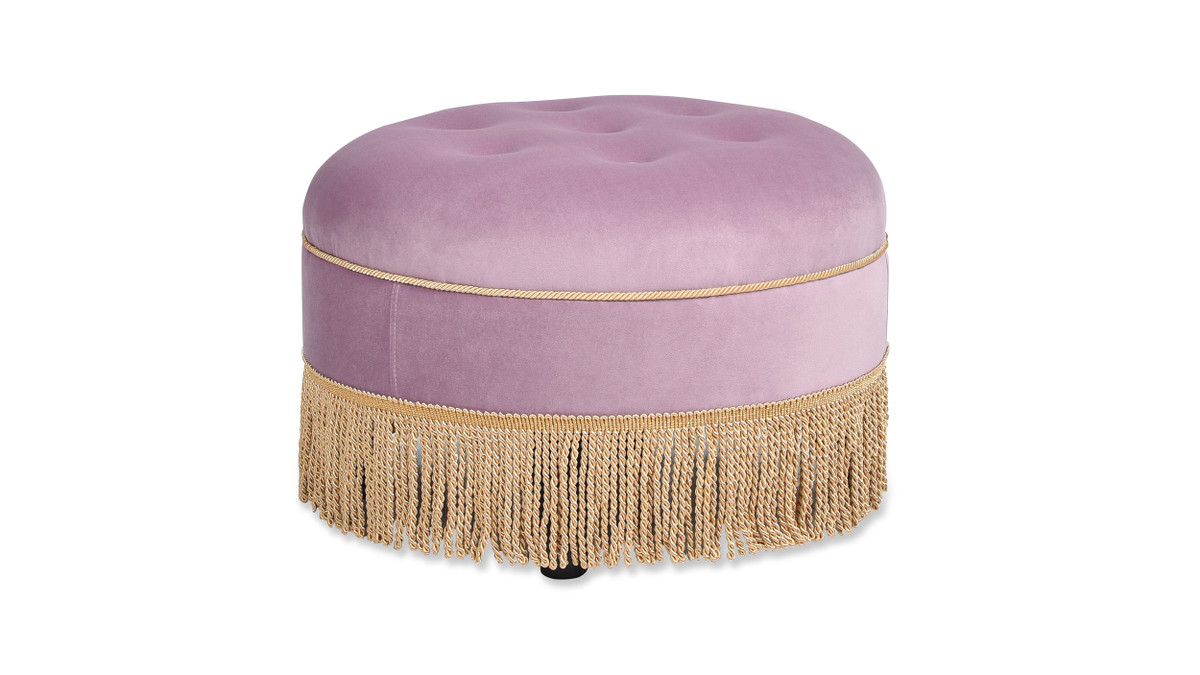 Yolanda 24" Round Upholstered Accent Ottoman, Lavender - Jennifer ...