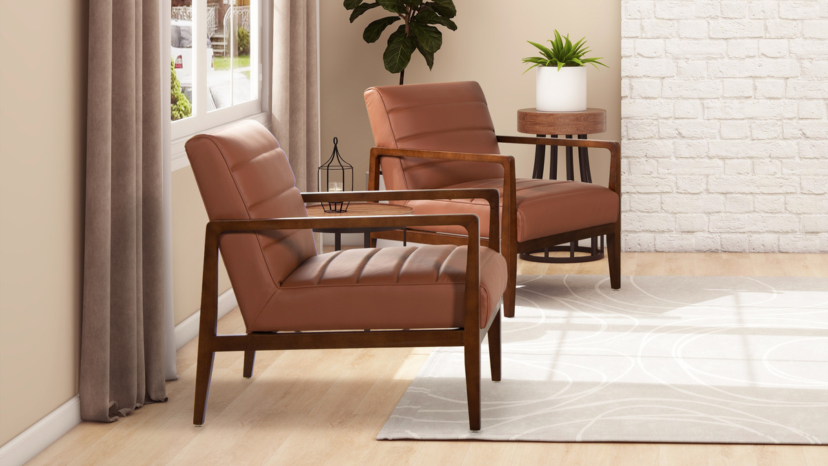 Kenneth 28" Modern-Transitional Lounge Accent Chair, Brown - Jennifer ...