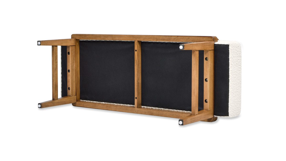 Billie 52" Modern Telephone Bench with Sliding Shelf, Ivory White ...