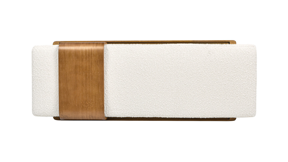 Billie 52" Modern Telephone Bench with Sliding Shelf, Ivory White ...